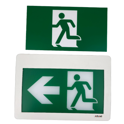 Plastic Green Running Man with Battery Backup | 120-347V | Arani